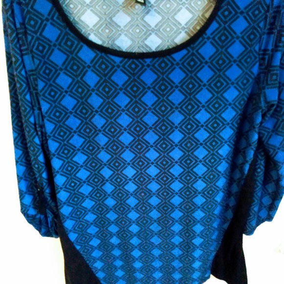 I.N. Studio | Tops | Ladies In Studio Blue And Black Petite Large ...